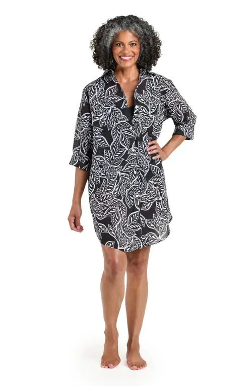 MAXINE OF HOLLYWOOD Native Vines Cover-up Camp Shirt