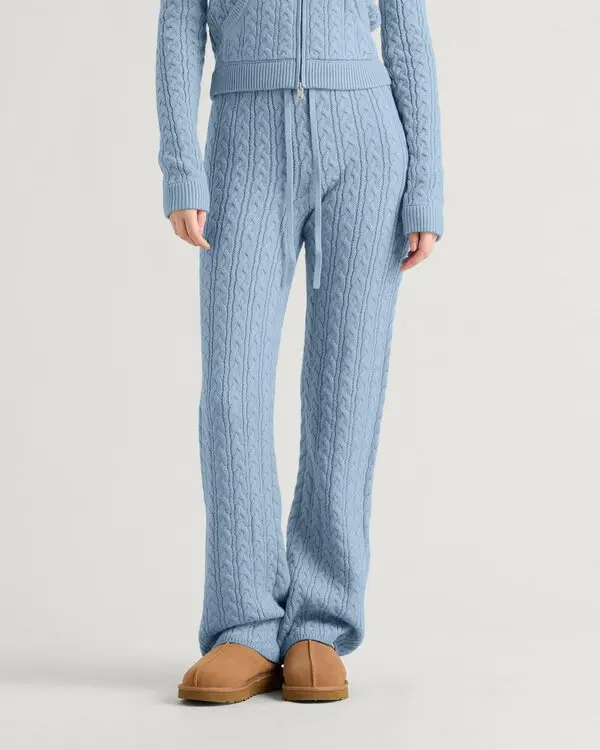 SKIMS Sweater Knit Cable Straight Leg Pants - Fog