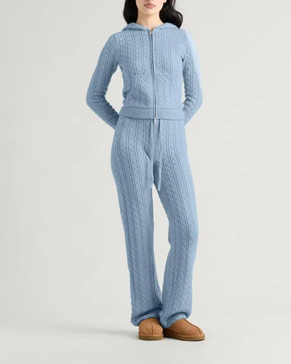 SKIMS Sweater Knit Cable Straight Leg Pants - Fog