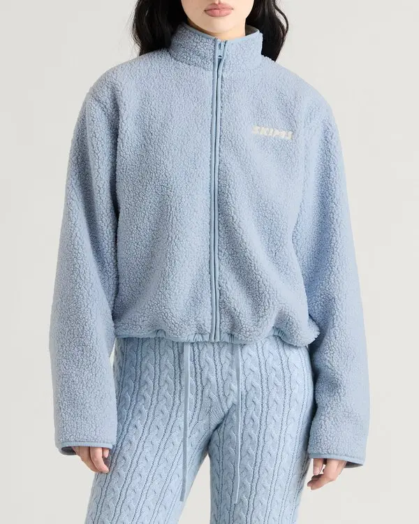 SKIMS Teddy Boxy Zip Up Jacket