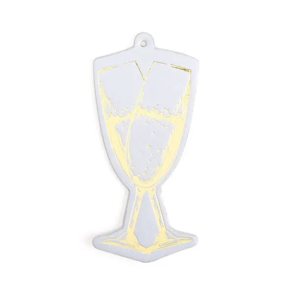 ROYCE NEW YORK Champagne Glass Christmas Tree Ornament - Silver