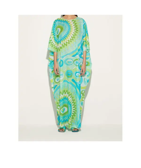 Emilio Pucci Bersaglio-print Cotton Kaftan Dress