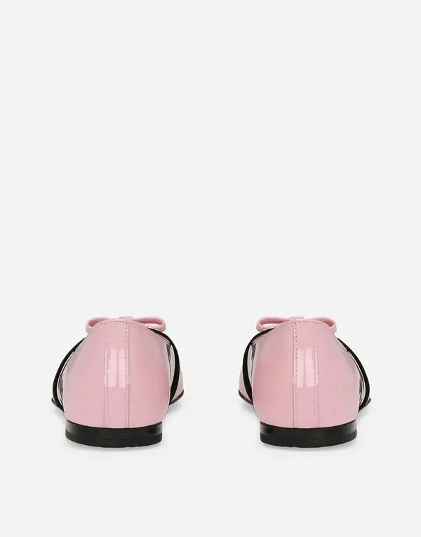 Dolce & Gabbana Logo-strap Bow Ballerina Shoes