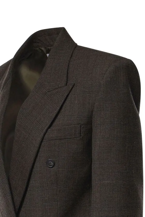THE FRANKIE SHOP Glen Plaid Double-breasted Blazer