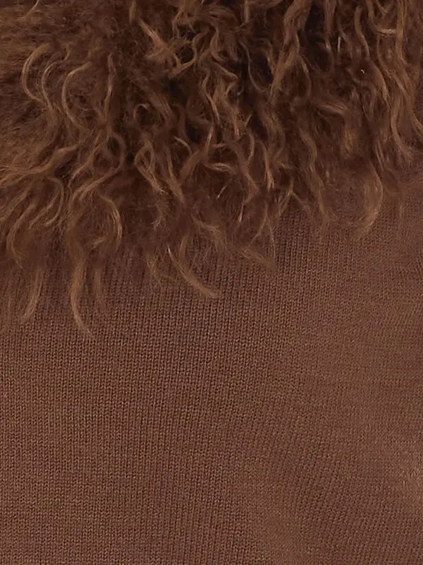 TWINSET Knit Top With A Faux Fur Collar