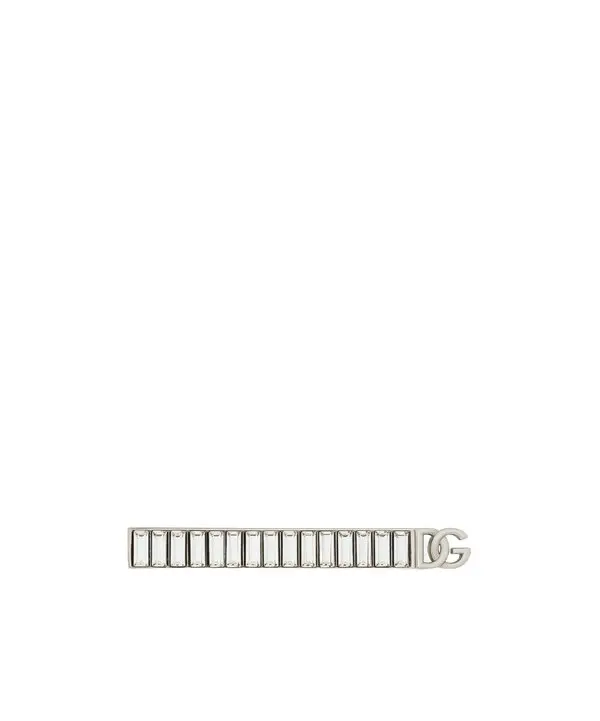 Dolce & Gabbana Logo-plaque Crystal-embellished Tie Clip