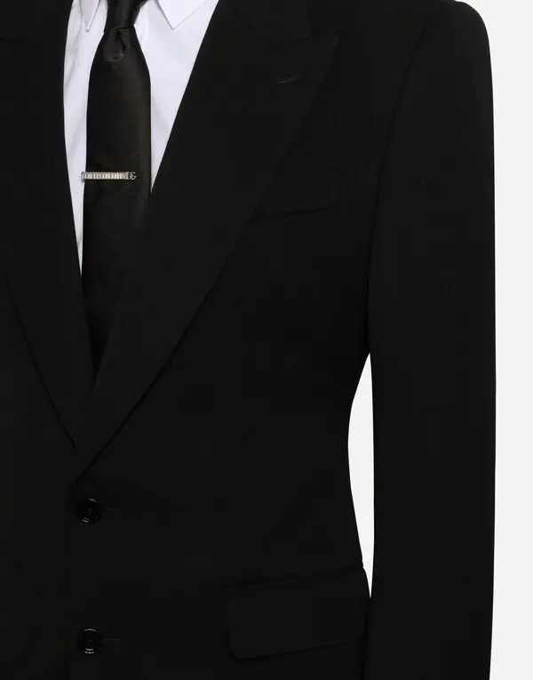 Dolce & Gabbana Logo-plaque Crystal-embellished Tie Clip