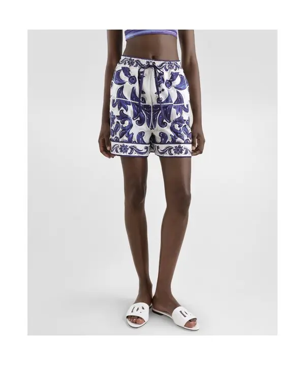 Dolce & Gabbana Majolica-print Drawstring Shorts