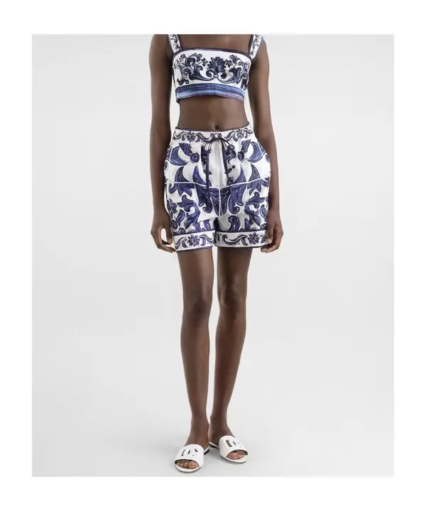 Dolce & Gabbana Majolica-print Drawstring Shorts