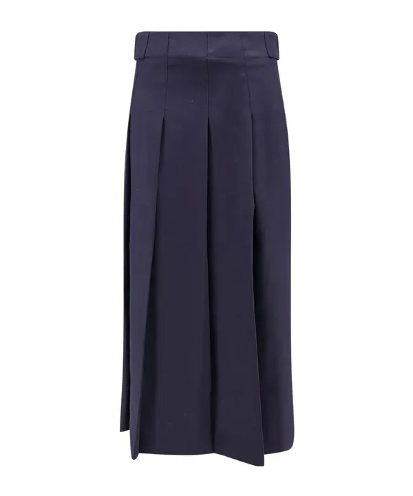 SEMICOUTURE Button Detail Pleated Skirt - Black