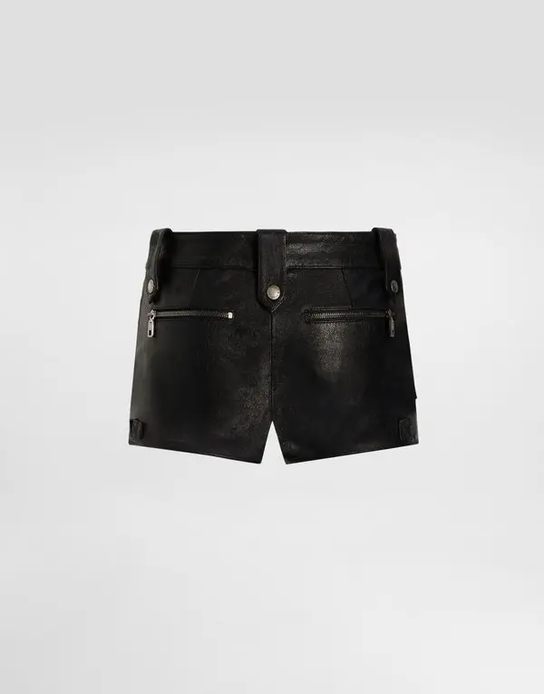 Dolce & Gabbana Zip-fastening Pocket Leather Mini Shorts