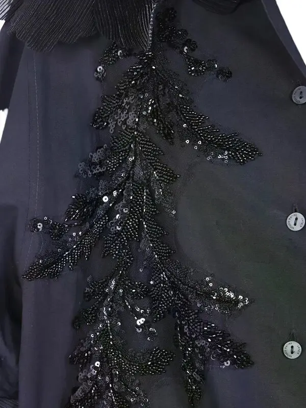 Antonio Marras Floral-appliqué Sequin-embellished Shirt