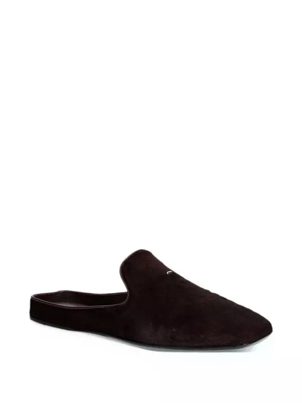 Max Mara Haircalf And Nappa Leather Mules Bordeaux