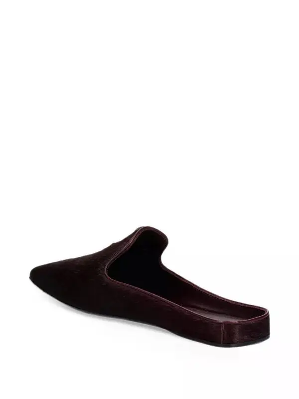 Max Mara Haircalf And Nappa Leather Mules Bordeaux