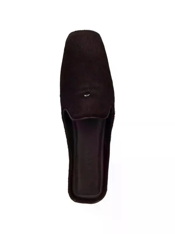 Max Mara Haircalf And Nappa Leather Mules Bordeaux