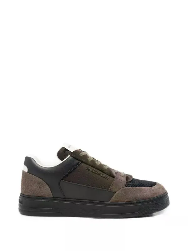 Emporio Armani Panelled Low-top Sneakers - Brown