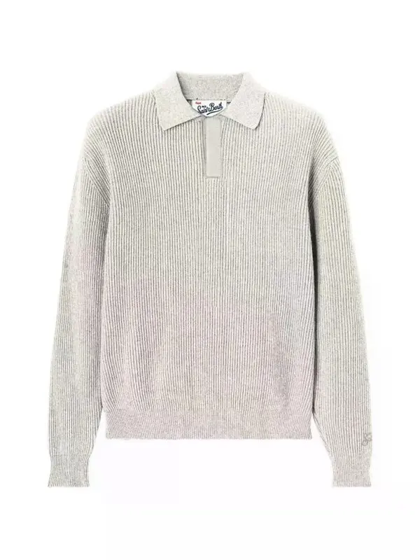 MC2 SAINT BARTH Off White Downing Wool Ribbed-knit Polo