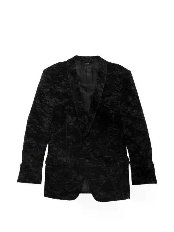 TOM FORD Plissé-textured Silk-blend Blazer - Black