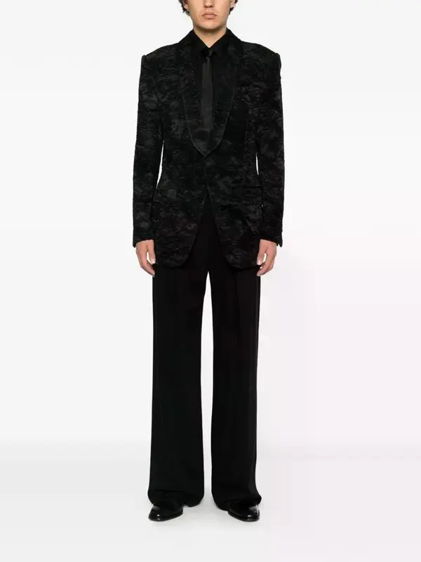 TOM FORD Plissé-textured Silk-blend Blazer