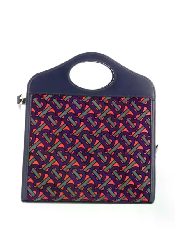 Burberry Pocket Tote Monogram Velvet Leather Mini Satchel