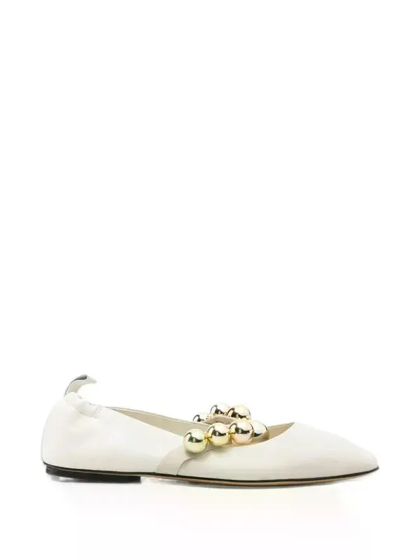 SOULIERS MARTINEZ Flamenca Bead-embellished Leather Ballet Flats