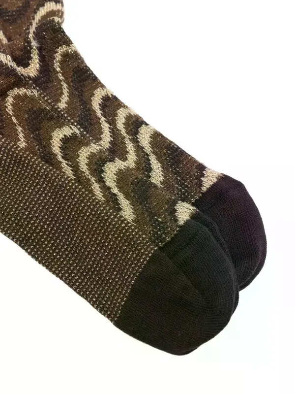 Missoni Zigzag-knit Socks - Brown