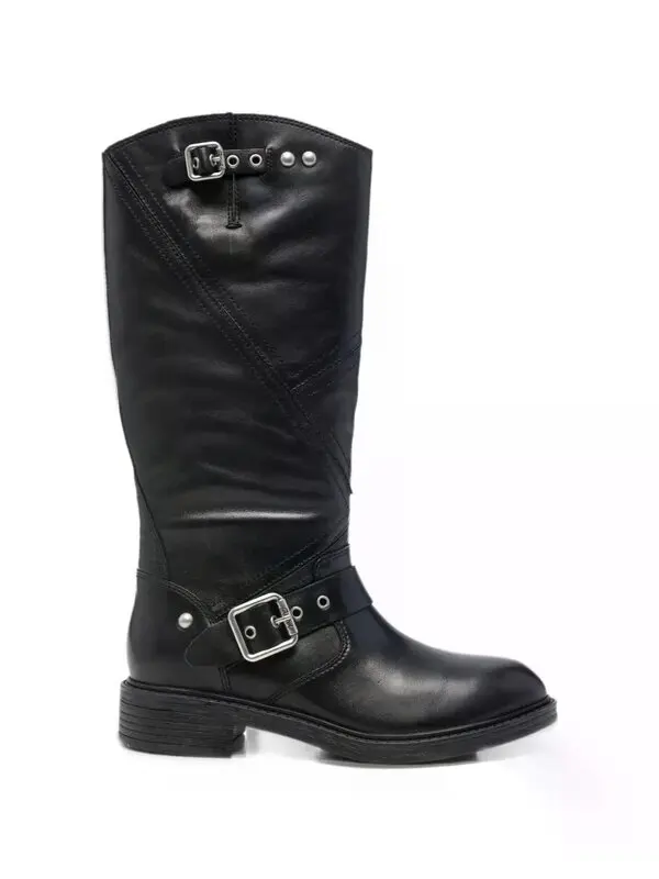 Ash Fuchsia Buckle-detail Knee-high Boots