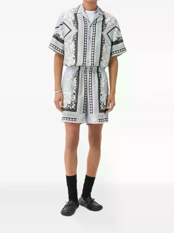 Versace Printed Silk Twill Shorts