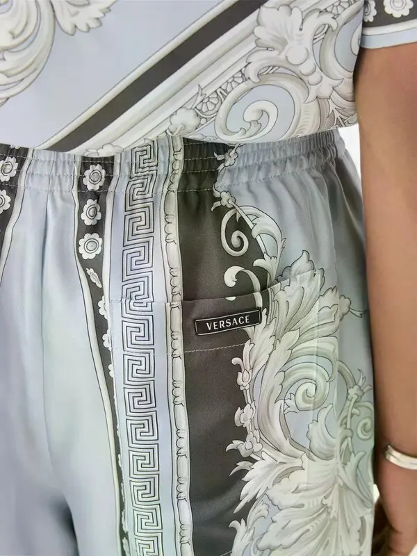 Versace Printed Silk Twill Shorts
