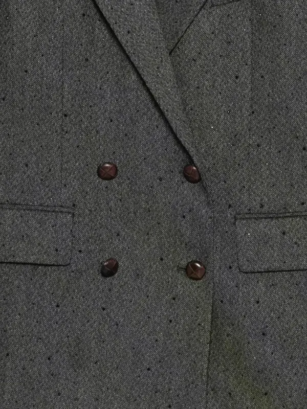 MANUEL RITZ Double-breasted Chevron-weave Blazer