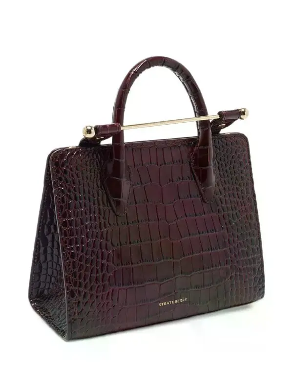 Strathberry Mini Music Bar Crocodile-embossed Tote Bag