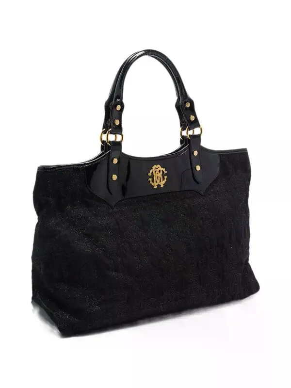Roberto Cavalli Monogram Canvas Tote Bag