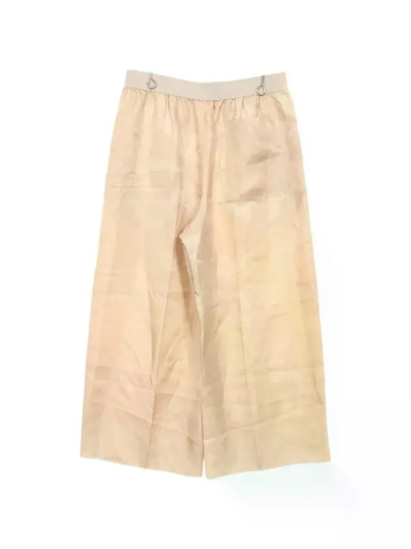 Hermès 2010s Center-press Wide-leg Trousers - Neutrals