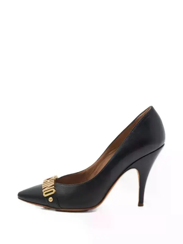 Moschino Logo-letter Pointed-toe Pumps