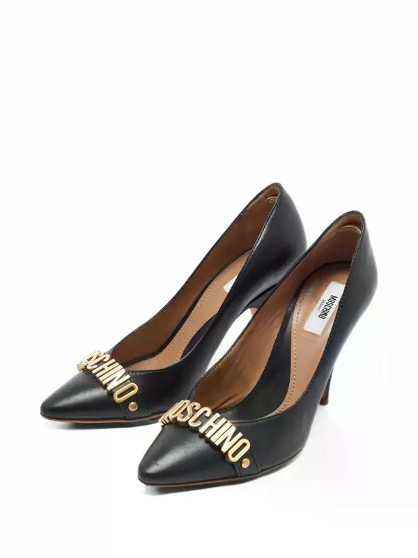 Moschino Logo-letter Pointed-toe Pumps
