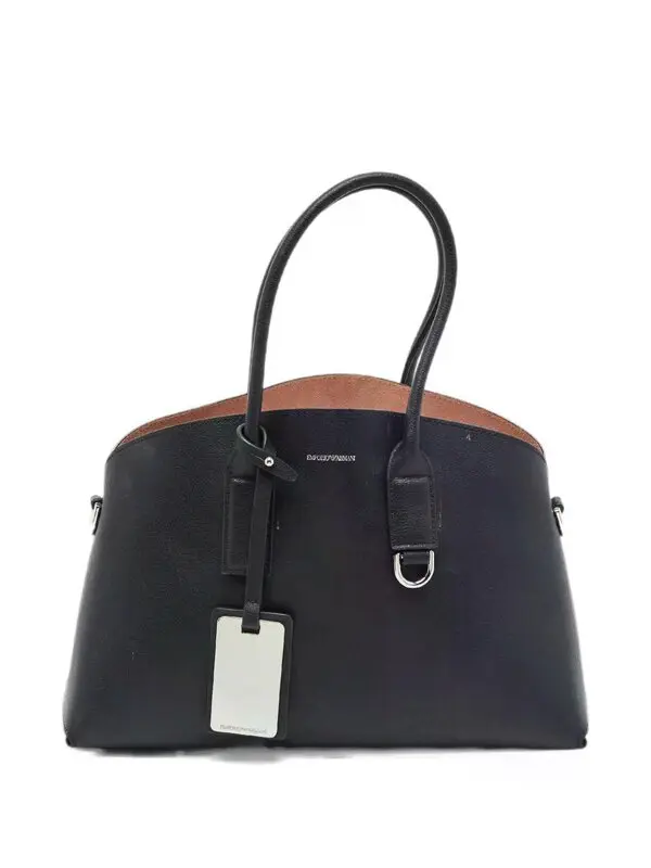 Emporio Armani Asv Icon Regenerated Curved Tote Bag