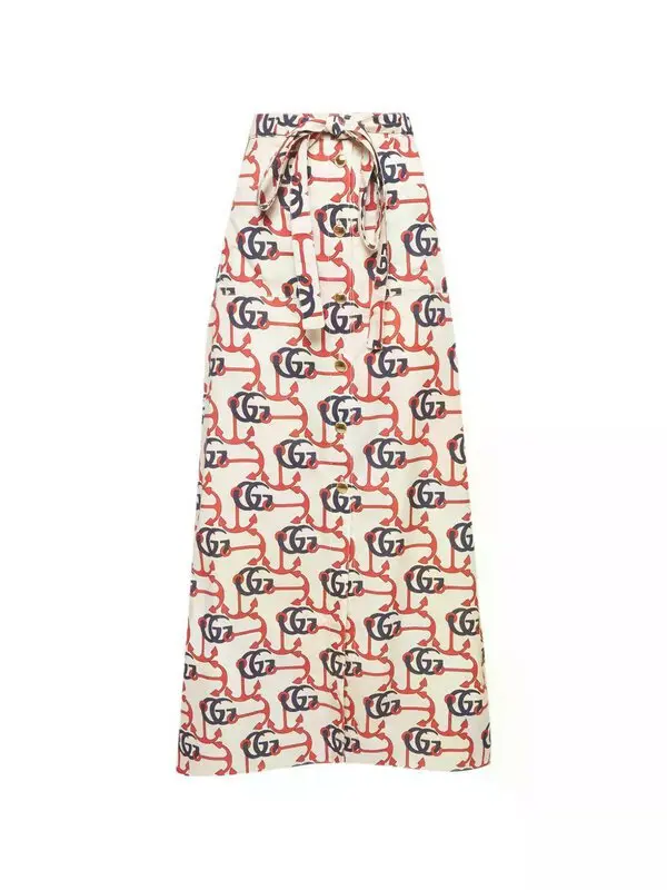 Gucci Double G Anchor-print Maxi Skirt