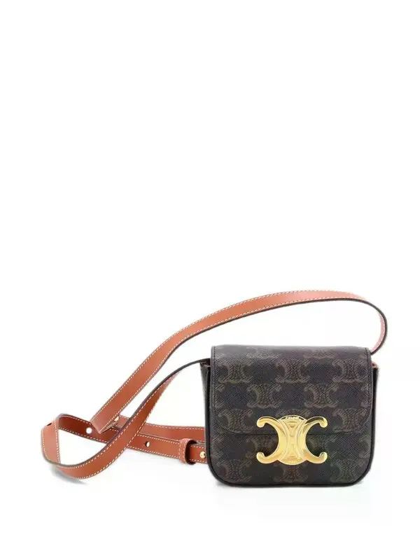 Celine Triomphe Triomphe Coated Canvas Mini Shoulder Bag