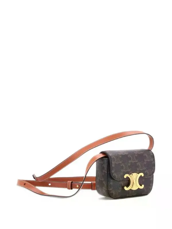 Celine Triomphe Triomphe Coated Canvas Mini Shoulder Bag