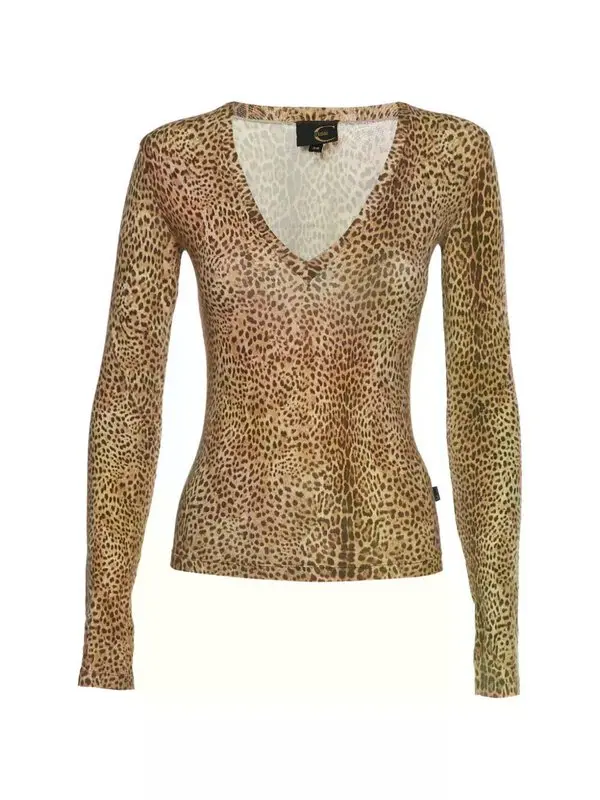 Just Cavalli Leopard-print Long-sleeve Top - Neutrals
