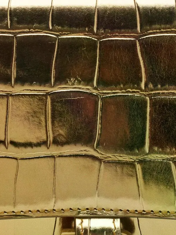 Balenciaga Hourglass Croc-embossed Clutch