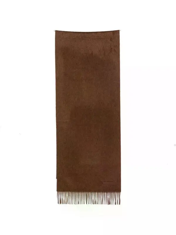 Zegna Fringed Logo-patch Scarf