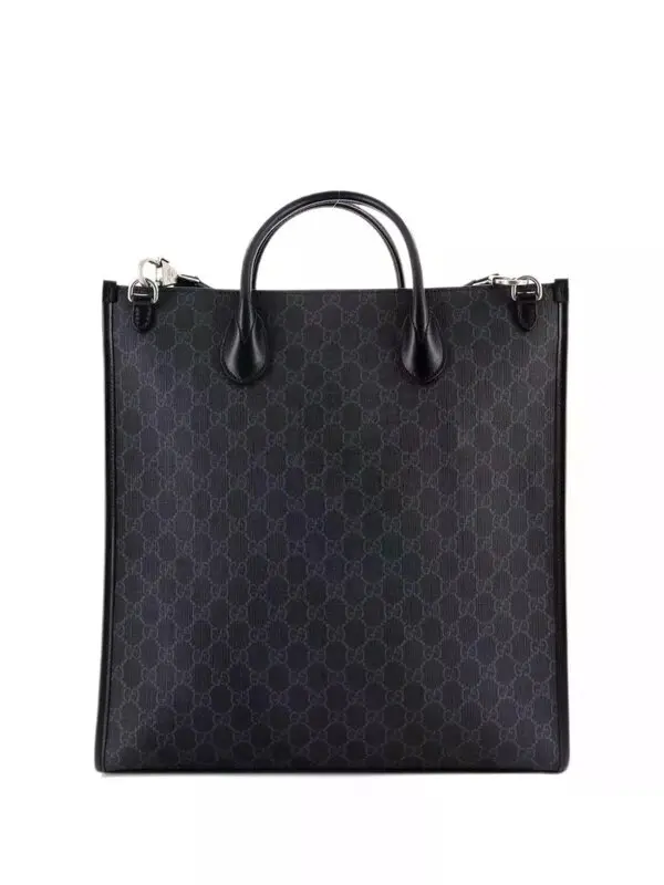 Gucci Vertical Structured Top Handle Open Gg Coated Canvas Medium Tote Bag