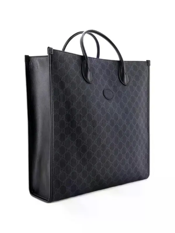 Gucci Vertical Structured Top Handle Open Gg Coated Canvas Medium Tote Bag