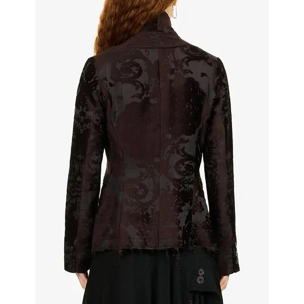 MARC LEBIHAN Veste Decoupe Courte Floral-jacquard Woven Jacket