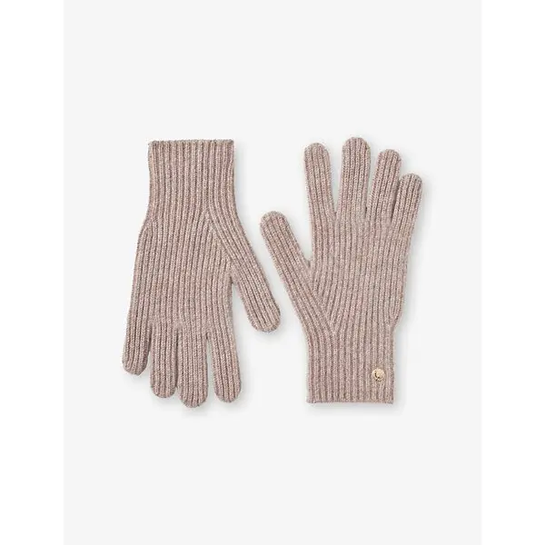 ASPINAL OF LONDON Ribbed Cashmere Gloves - Latte