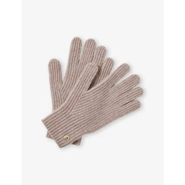 ASPINAL OF LONDON Ribbed Cashmere Gloves - Latte