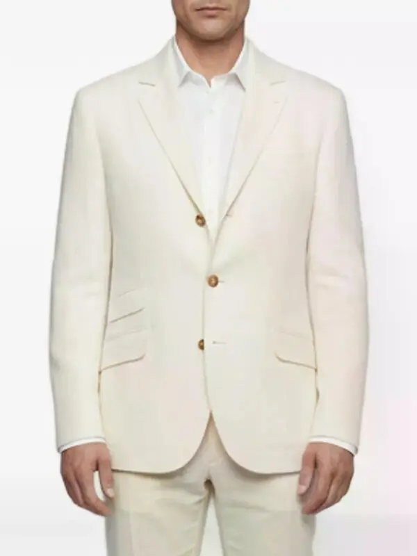 Brunello Cucinelli Single-breasted Notch-lapel Blazer - White