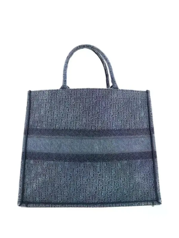 Dior Book Oblique Denim Large Tote Bag