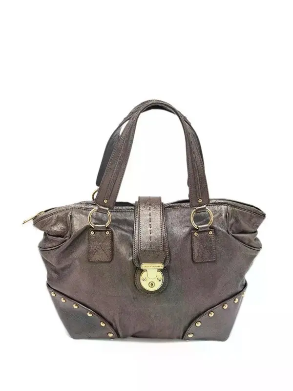 Dolce & Gabbana Studded Lock-emblem Tote Bag